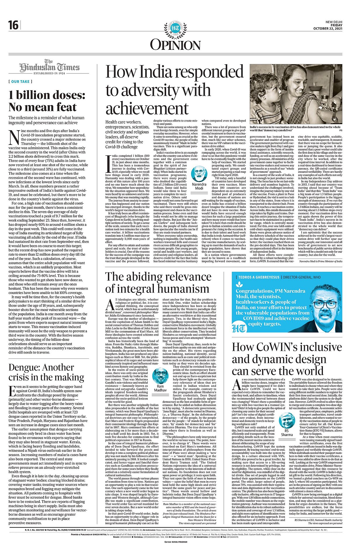 ‘The power of Team India’: Leading newspapers print Modi’s piece ...