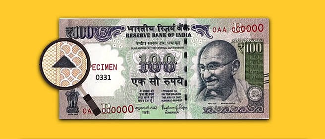 How to identify a fake 100-rupee note?