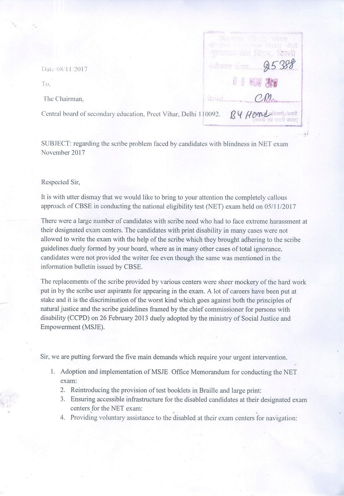 Are visually-impaired students paying for CBSE negligence?