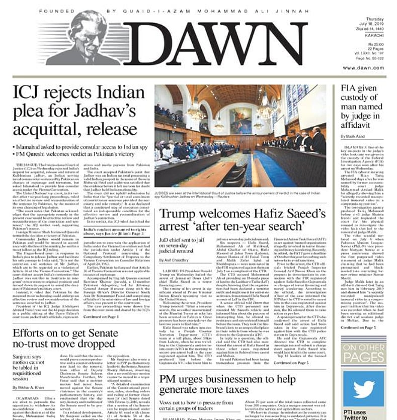 India vs Pakistan: How ICJ’s order on #KulbhushanJadhav was covered in ...