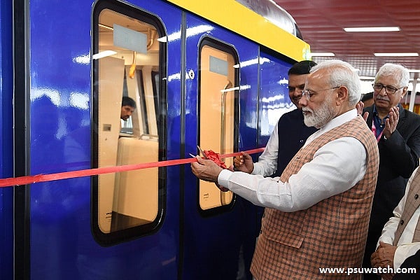 Modi launches BEML-made coach for Mumbai metro