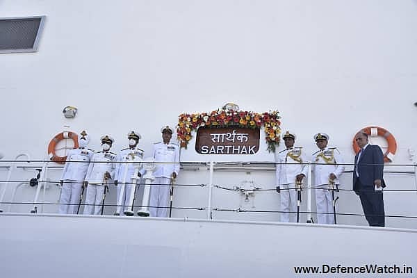 Goa Shipyard built Indian Coast Guard Ship ‘Sarthak’ dedicated to the ...