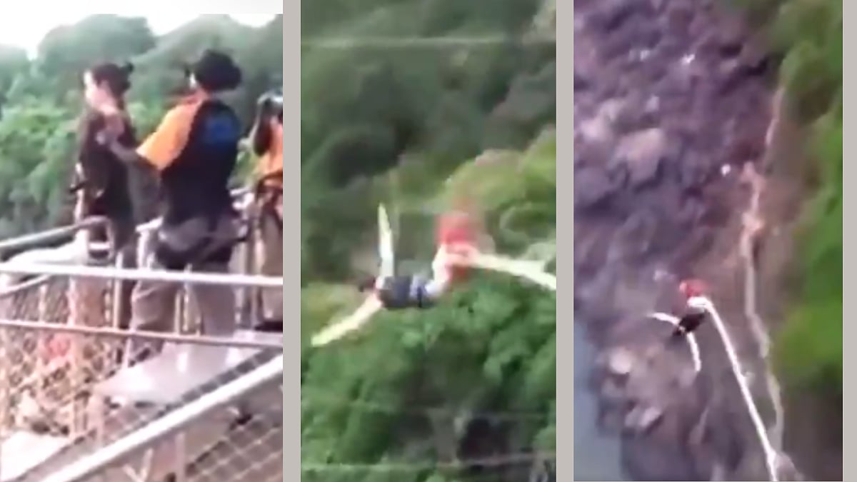 Viral Video : बंजी जम्पिंगचा थरार, महिलेने शेकडो फुटांवरून उडी घेतली ...