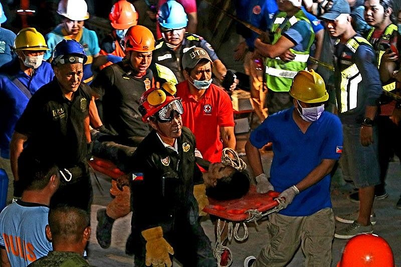 Collapsed Chuzon Supermarket building not configured for 4 levels