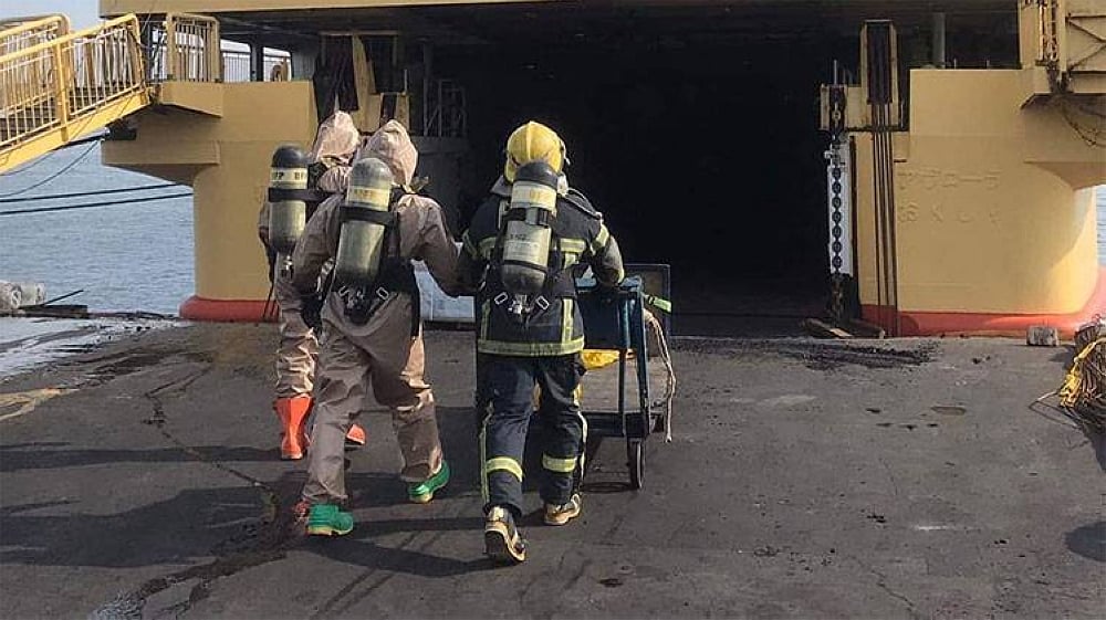 5 Roro ship crew members rescued after chemical leak