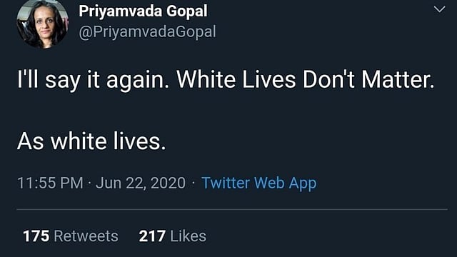 Cambridge Professor Priyamvada Gopal Tweets ‘White Lives Don’t Matter ...
