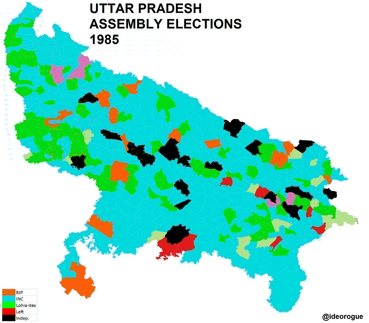 In Maps: How The BJP Under Kalyan Singh Swept To Power In Uttar Pradesh ...