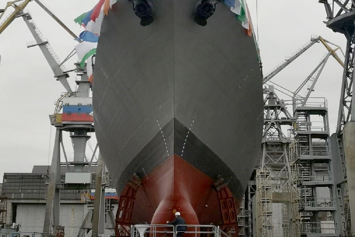 India's 7th Ship Of P1135.6 Class Launched At Yantar Shipyard Of Russia ...