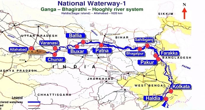 National Waterway-1: Rs 4,633 Crore Project Creating 1,390 Km Navigable ...