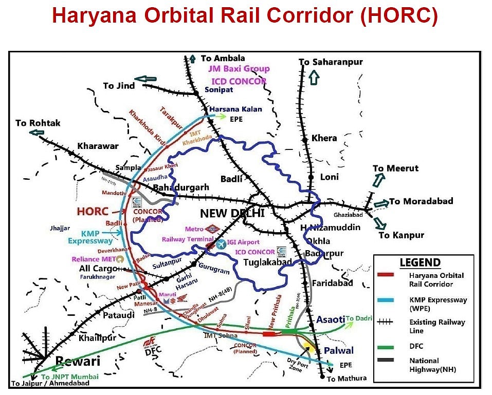 Explained: 126 km Haryana Orbital Rail Corridor Project That Is Being ...