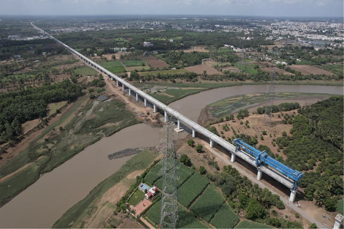 Work On 360 Metre Long Second River Bridge In Bullet Train Project ...