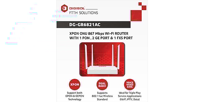 DIGISOL Unveils DG-GR6821AC XPON Router for Smart Home Networking