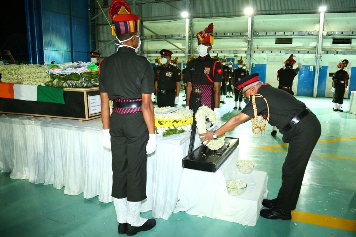 Mortal remains of martyred Colonel Santosh Babu flown to Hyd, Army pays ...