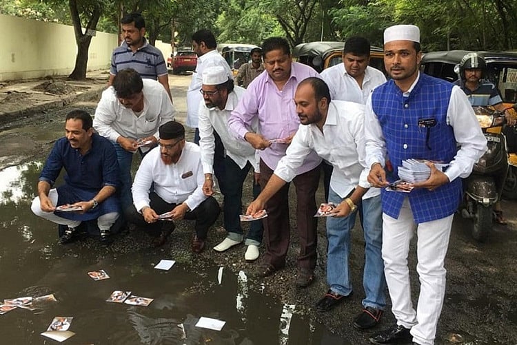 To protest bad roads in Hyderabad, Cong workers litter the streets with ...