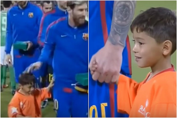 Watch: Six-year-old Afghan boy meets Messi and just wouldn't let go of him