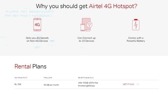 Airtel‘s 4G Hotspot Router Price in India: Airtel Has a New 4G Wi-Fi ...