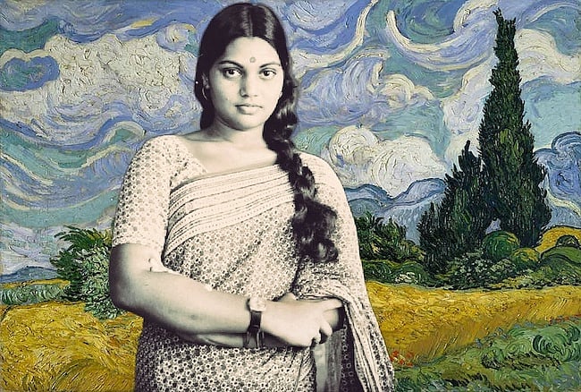 Silk Smitha in Van Gogh’s Wheat Field: Chennai artist creates viral ...