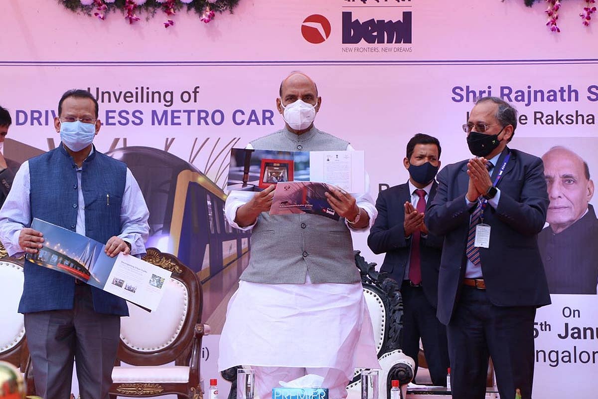 Rajnath Singh unveils India’s first indigenous driverless metro car in ...