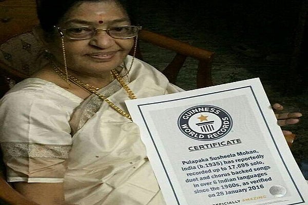 Singer P Susheela enters Guinness for record number of songs in ...