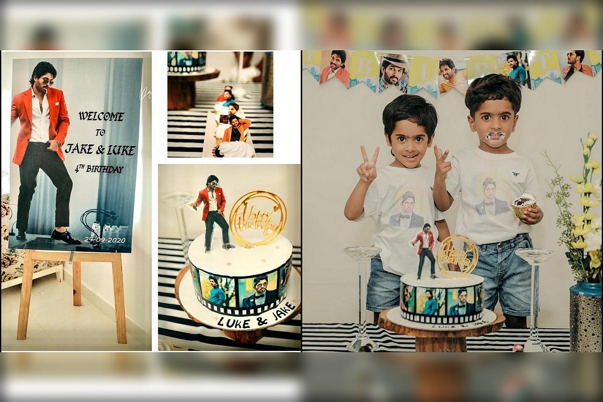 Aju Varghese hosts 'Allu Arjun' themed birthday for son