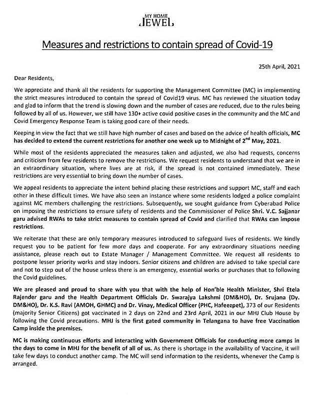 Hyderabad resident associations implement containment strategy as cases ...