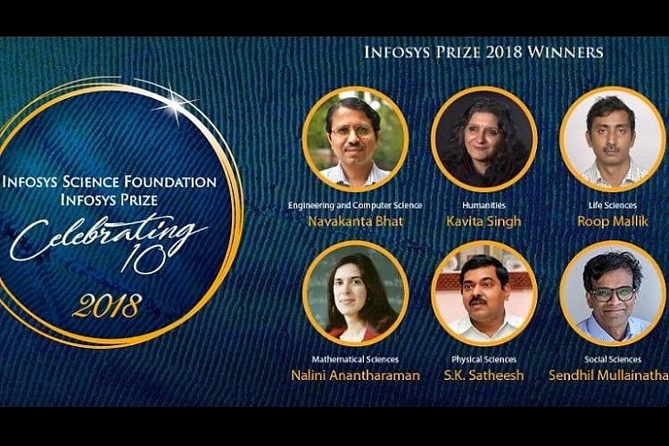 Infosys Science Foundation awards prizes to 6 winners, including 2 IISc ...
