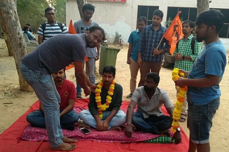 ABVP leader rusticated for abusing UoH professor, launches relay hunger ...