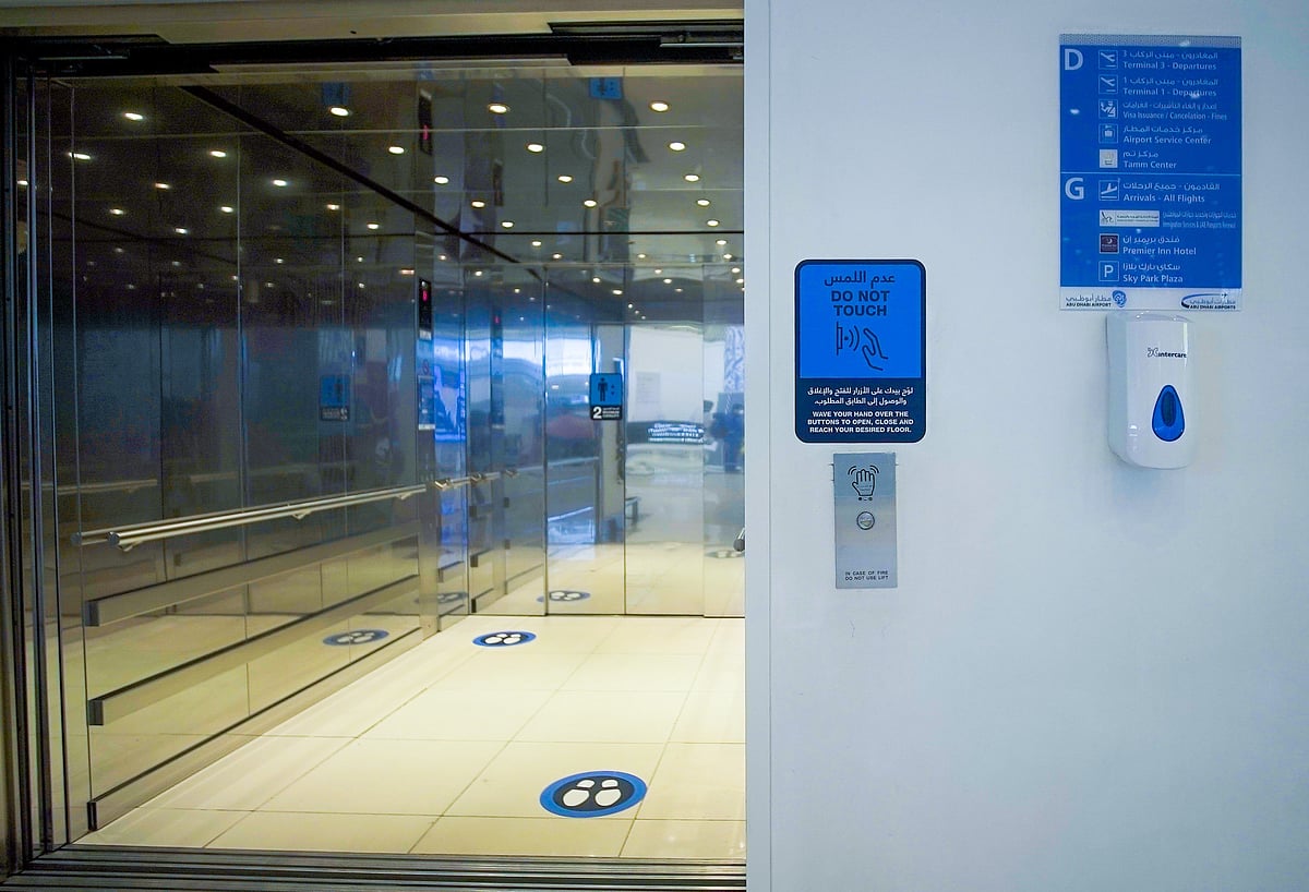 In a World-First Abu Dhabi Airports Installs Touchless Elevators
