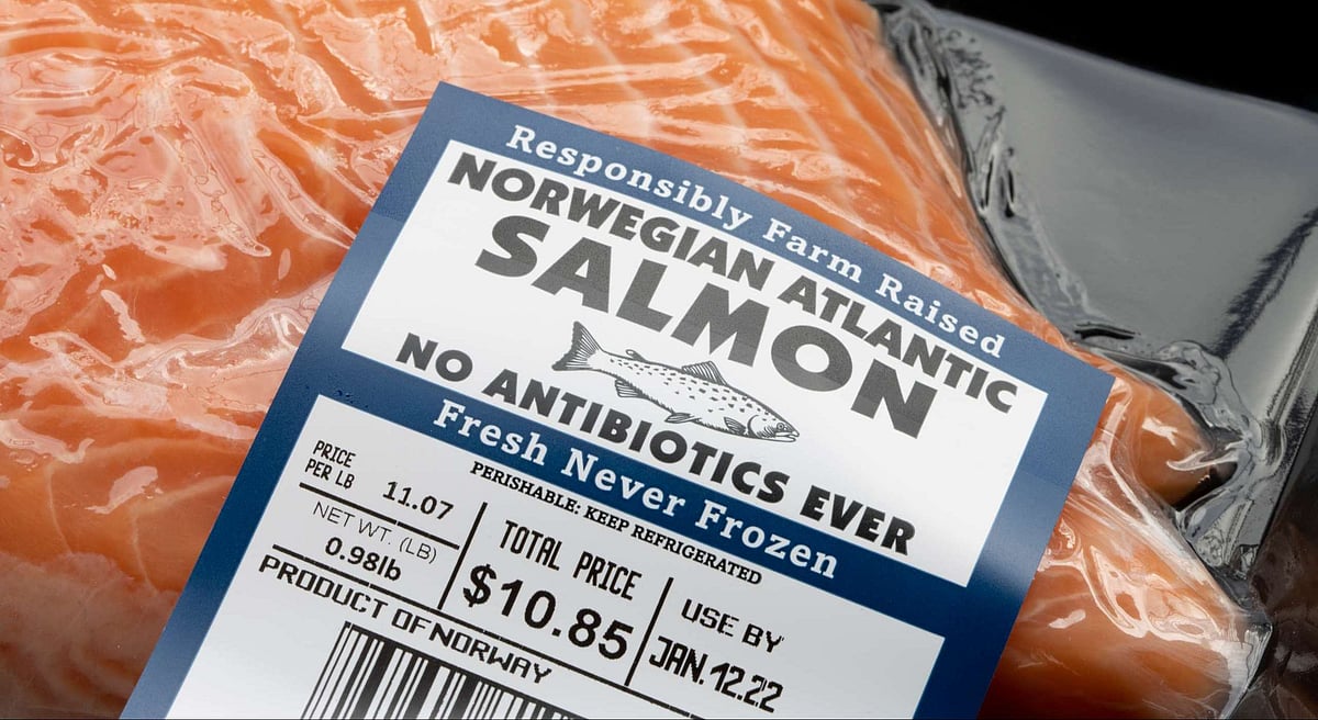 Labeling salmon disease story?