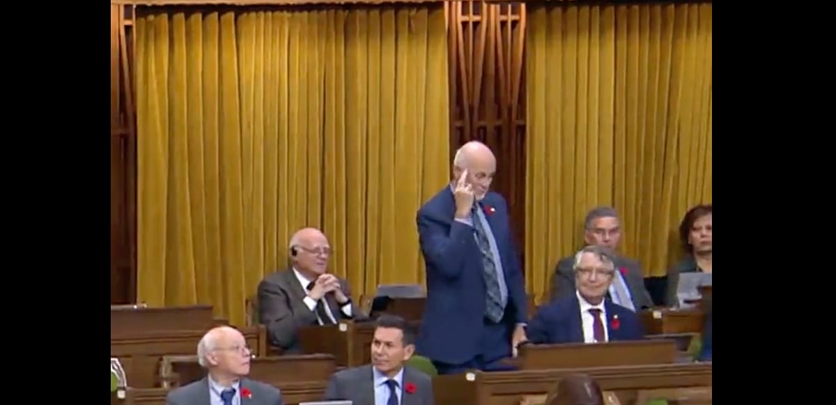 Liberal MP receives mean tweets after giving middle finger to Conservatives